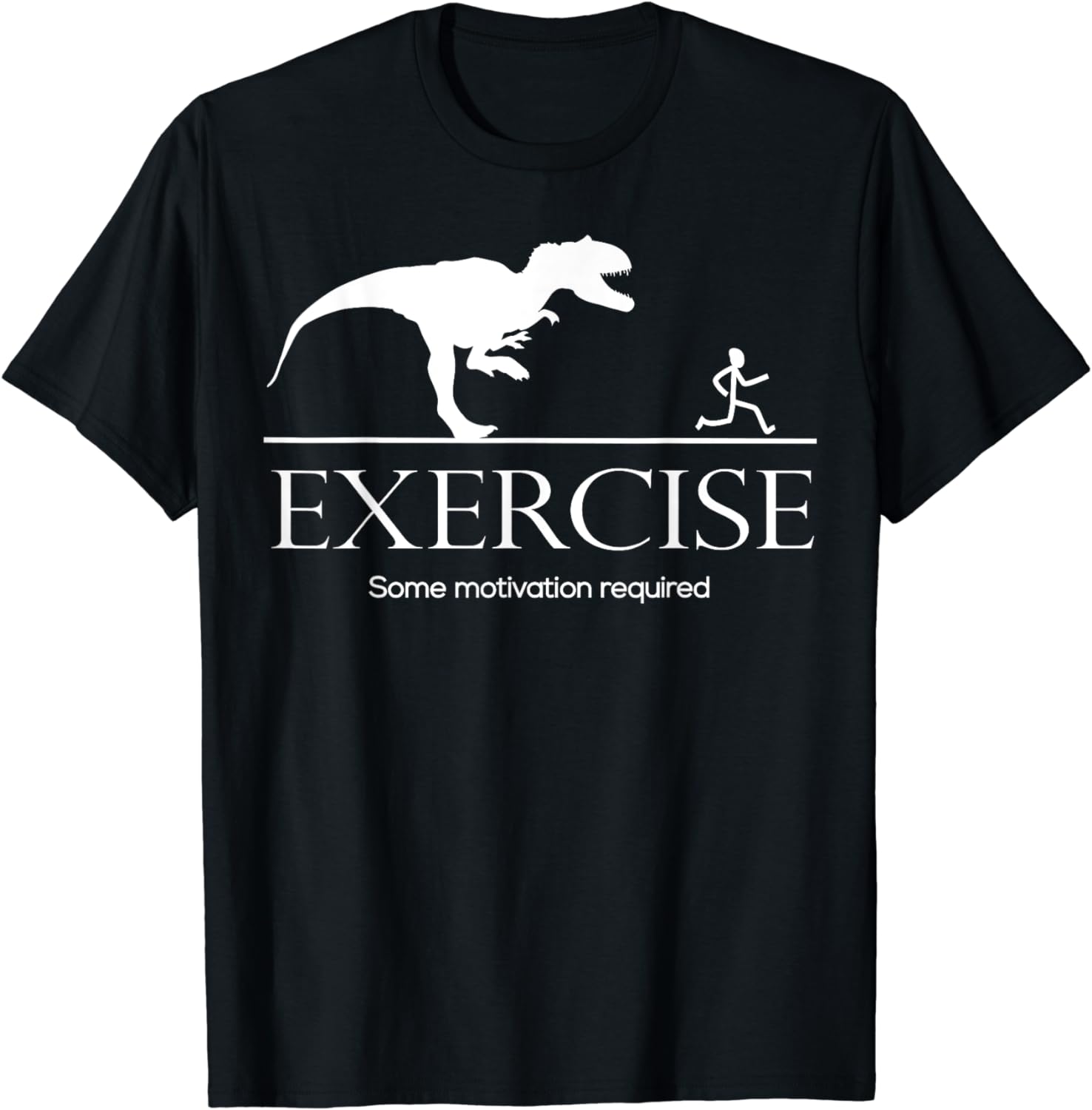 Exercise Motivation Required Funny T-rex Graphic Gym Saying T-Shirt ...
