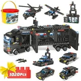Exercise N Play 1020 Pieces City Police Station Building Blocks Set, 8 ...