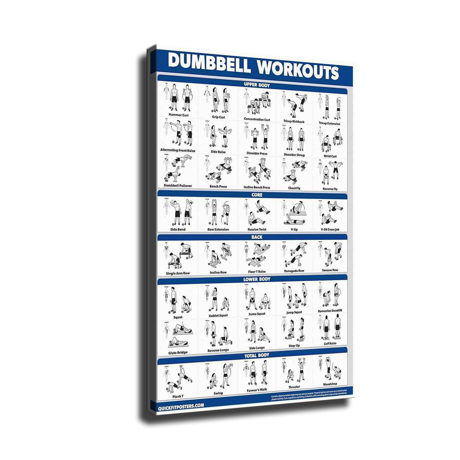 Exercise Poster for Dumbbell Training - Includes Instructions for ...
