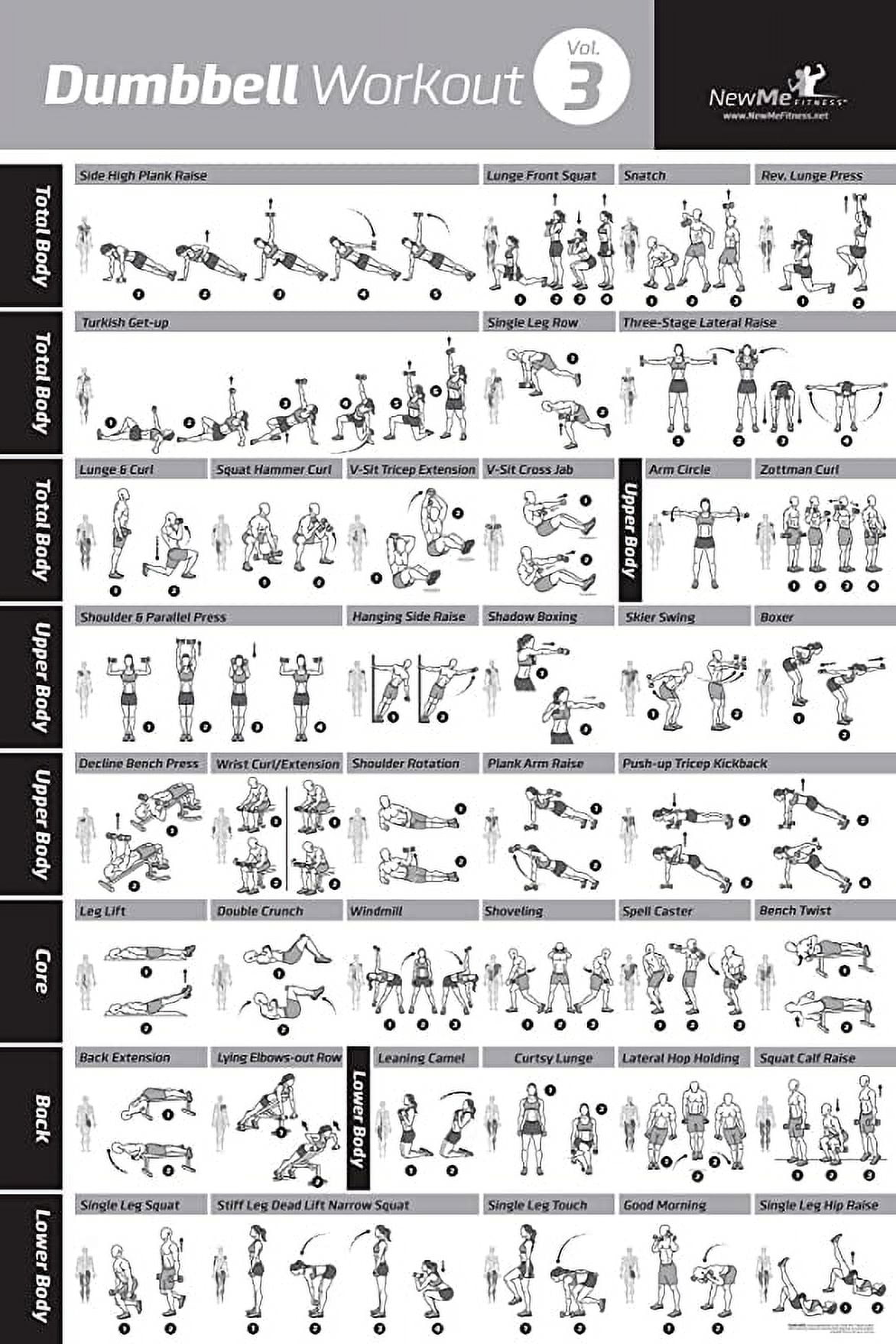 Exercise Posters for Full Body Workout - Core, Abs, Legs, Glutes ...