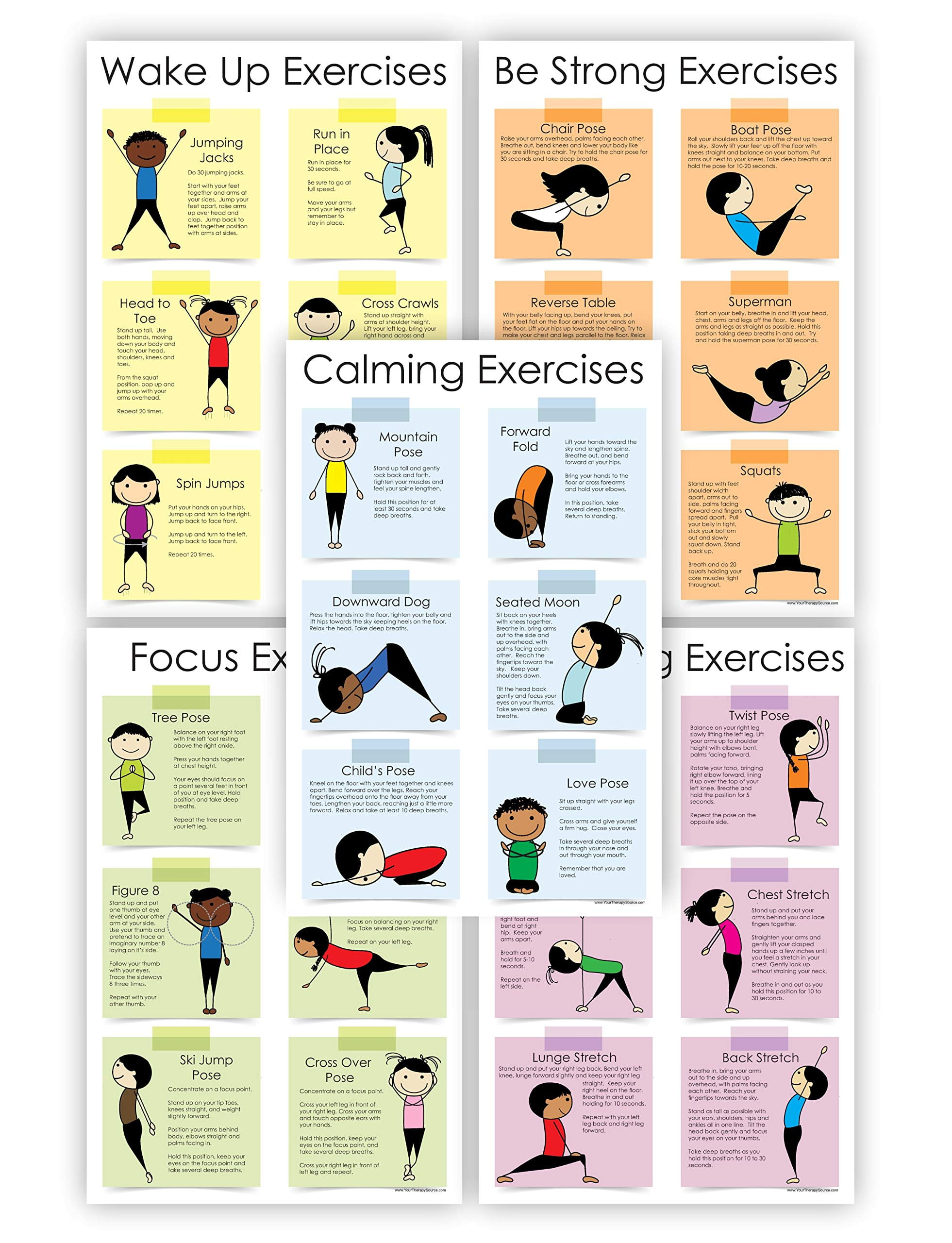 Exercise Posters for The Classroom and Home - Walmart.com