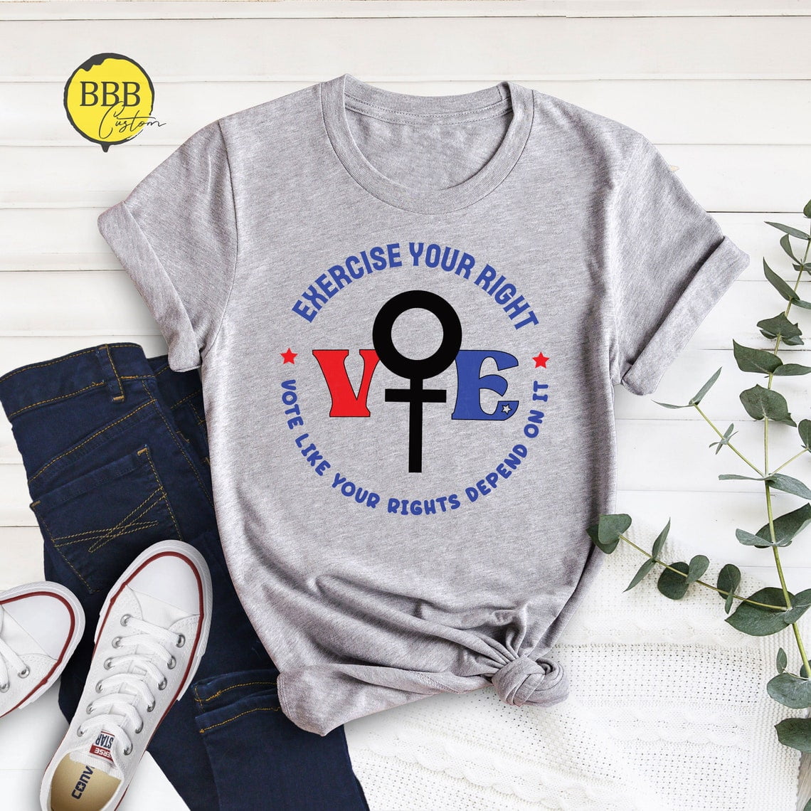 Exercise Your Right Vote Shirt: Election T-Shirts, Womens Suffrage Tee ...