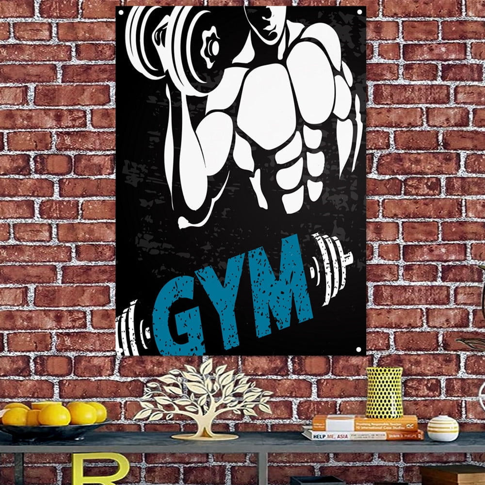 Exercising with dumbbells in gym - Motivational Life Quotes Banners ...