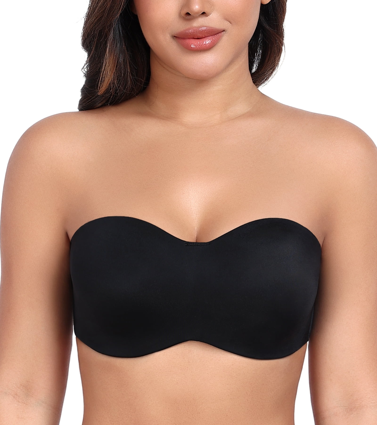 Exclare Comfort Wirefree Plus Size Full Figure Women's Seamless Bandeau Unlined Minimizer ...