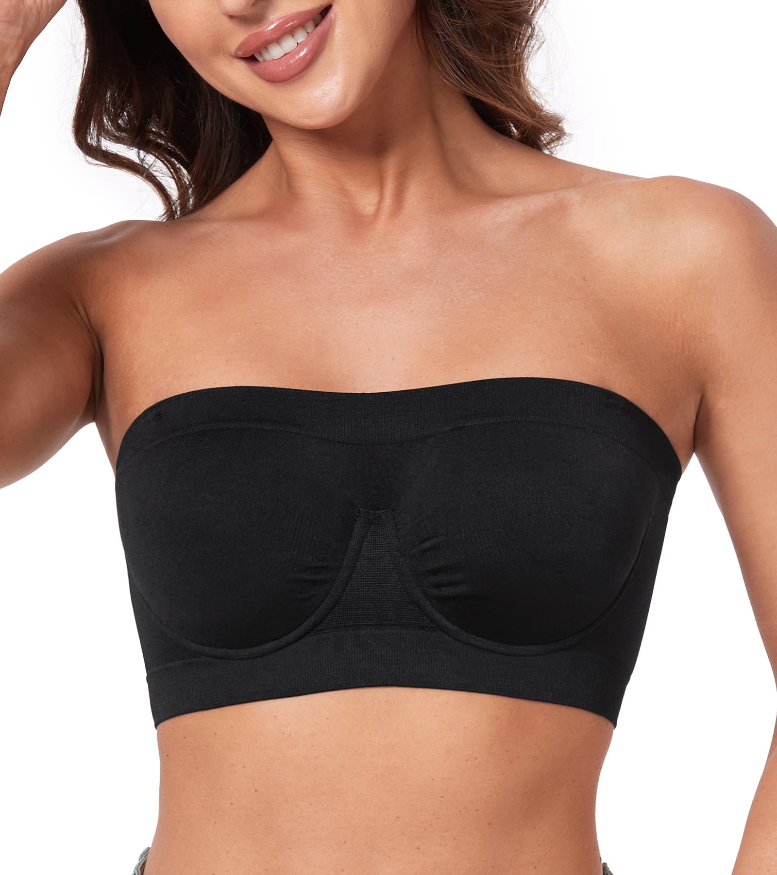 Exerin Women's Strapless Bra Non Padded Underwire Bandeau Minimizer MultiWay Plus Size Bras ...