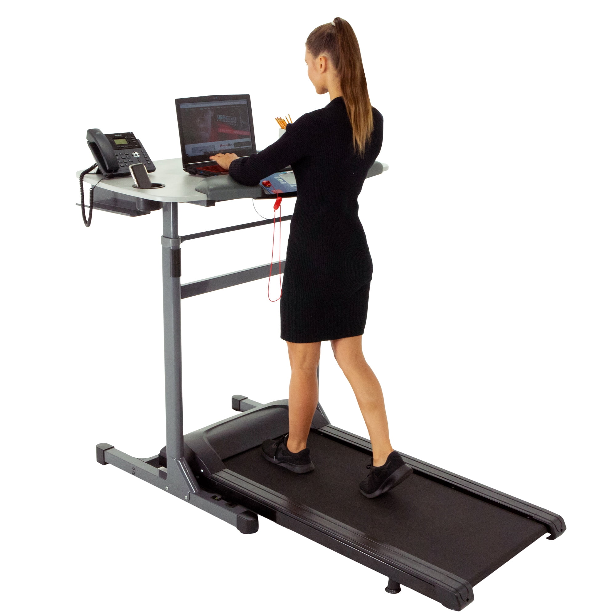 Exerpeutic Electric Walking Desk Treadmill, 325 lb Capacity, Portable ...