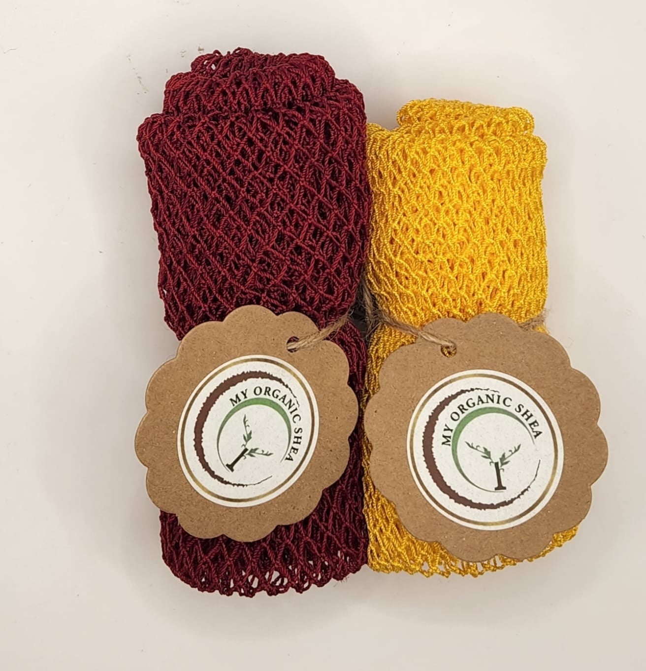 Exfoliating 100% Nylon African Bath Sponge 70", Burgundy & Gold (Pack ...