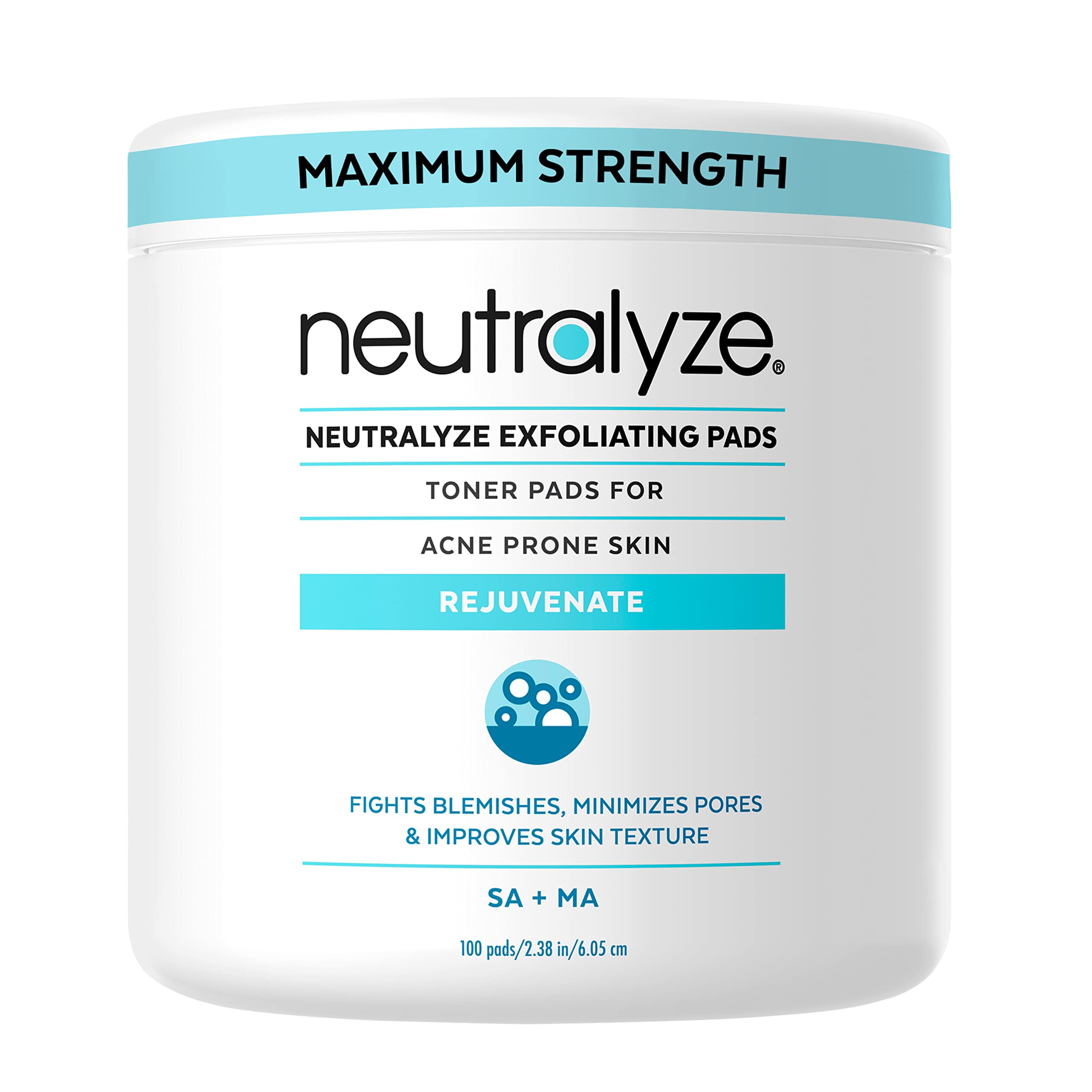 Exfoliating Acne Wipes - Maximum Strength, Dual Textured Acne Pads for ...