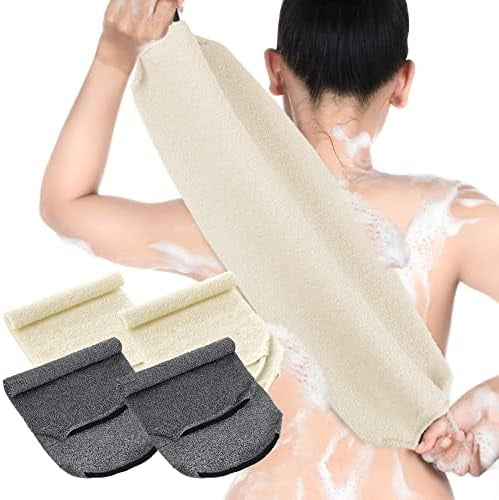 Exfoliating Back Scrubber with Handles 4 Pack Nylon Back Exfoliator ...