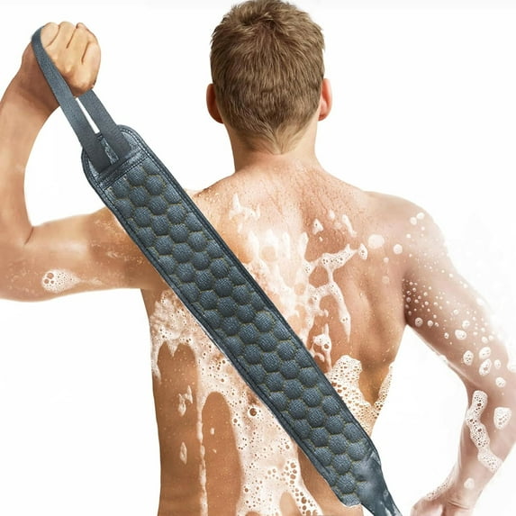 Exfoliating Back Scrubber for Shower with Handles, 30 Inch Double-Sided ...