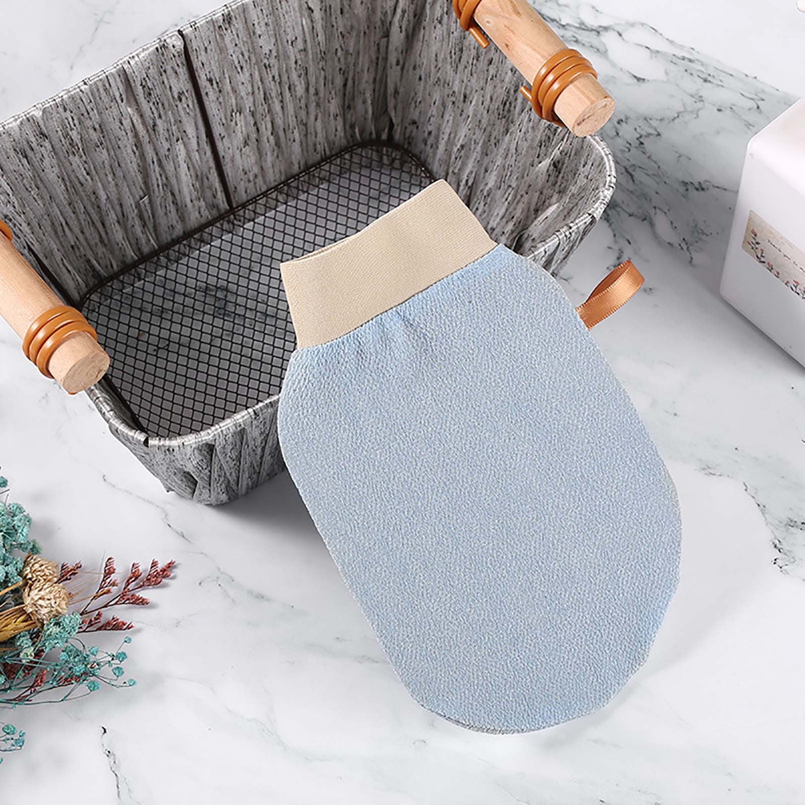Exfoliating Bath Gloves | Dual-Sided Fine Sand Scrub Mitts for Body ...