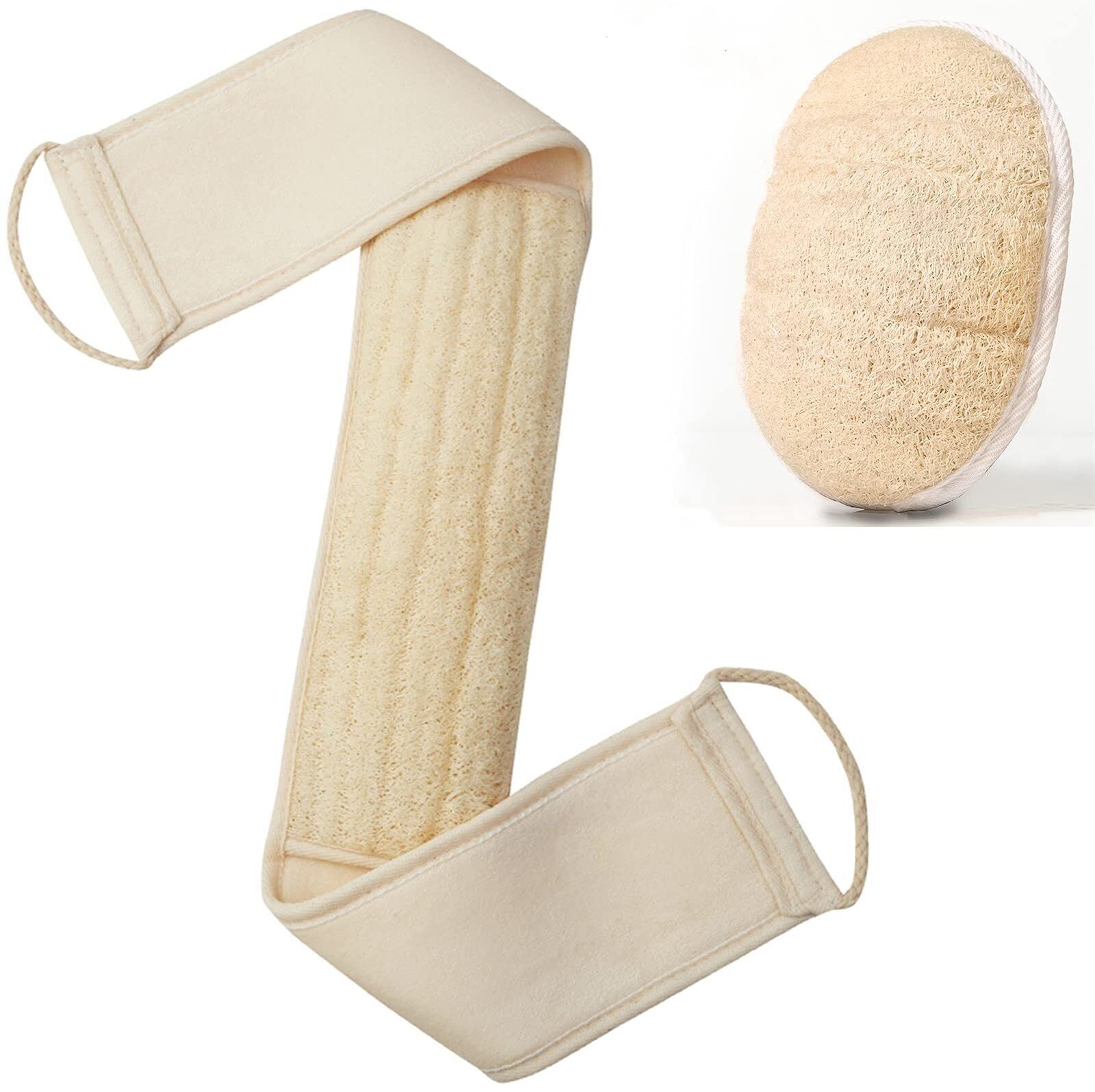 Exfoliating Bath Scrubber Shower Back Strap Loofah Spa Body Skin Brush ...