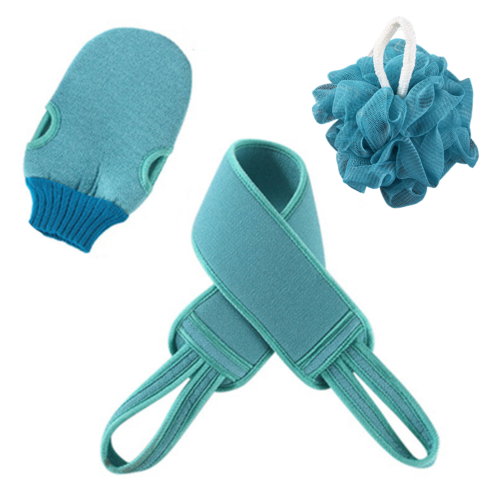 Exfoliating Body Scrubber Set - Includes Back Scrubber, Bath Glove and ...