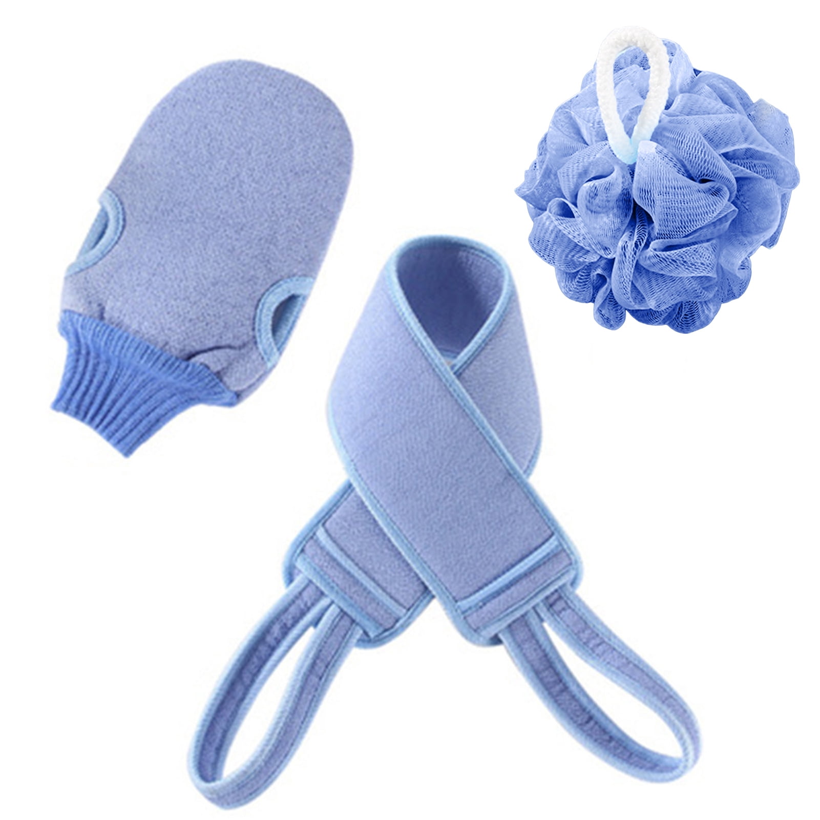 Exfoliating Body Scrubber Set - Includes Back Scrubber, Bath Glove and ...