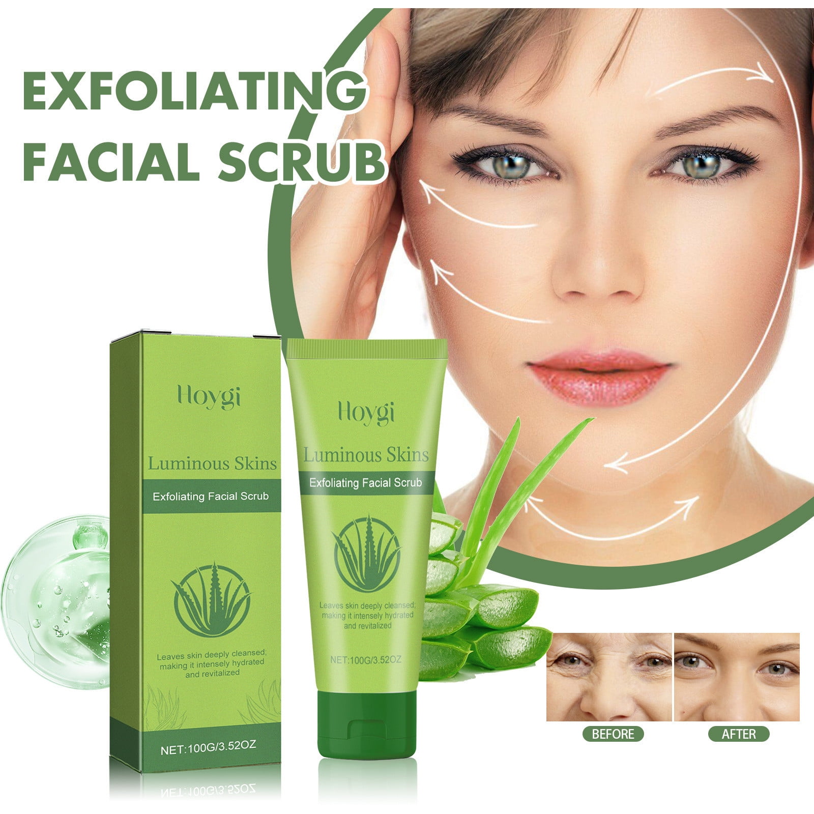 Exfoliating Facial Scrub | Natural Aloe Formula for Blackheads & Dark ...