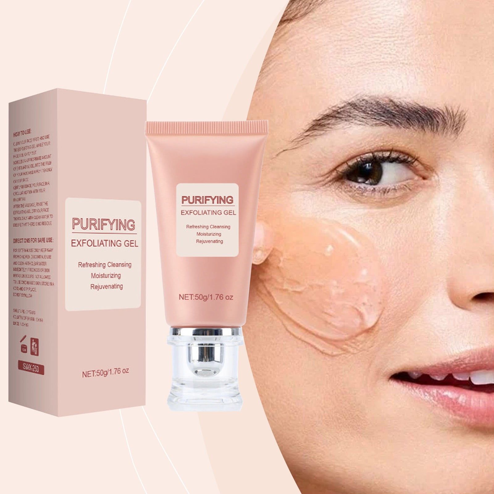 Exfoliating Gel, Purifying Facial Cleanser with Natural Extracts, 50g ...