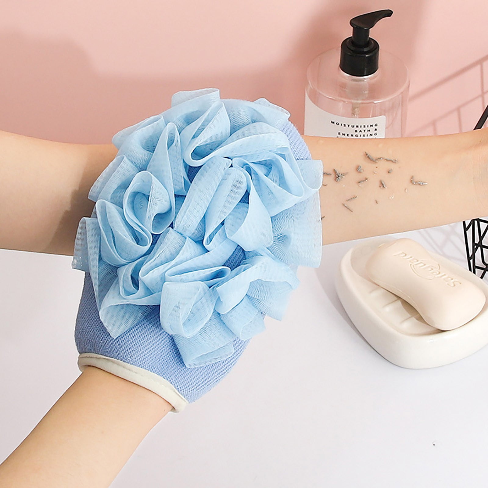 Exfoliating Glove with Loofah Sponge, Double Sided Bath Sponge, Loofah ...