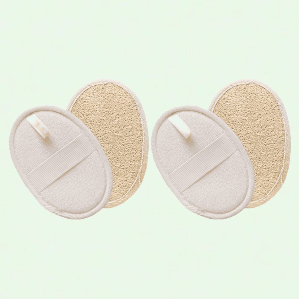 Exfoliating Loofah Pads Set of 4, Natural Luffa Scrubbers for Spa ...
