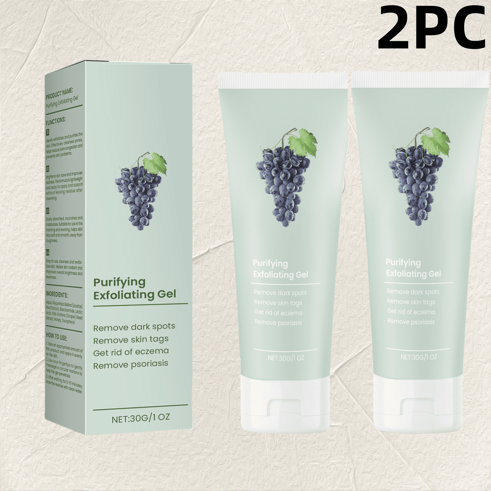 Exfoliating Mask Purifying Exfoliating Gel with Natural Grape Extracts ...
