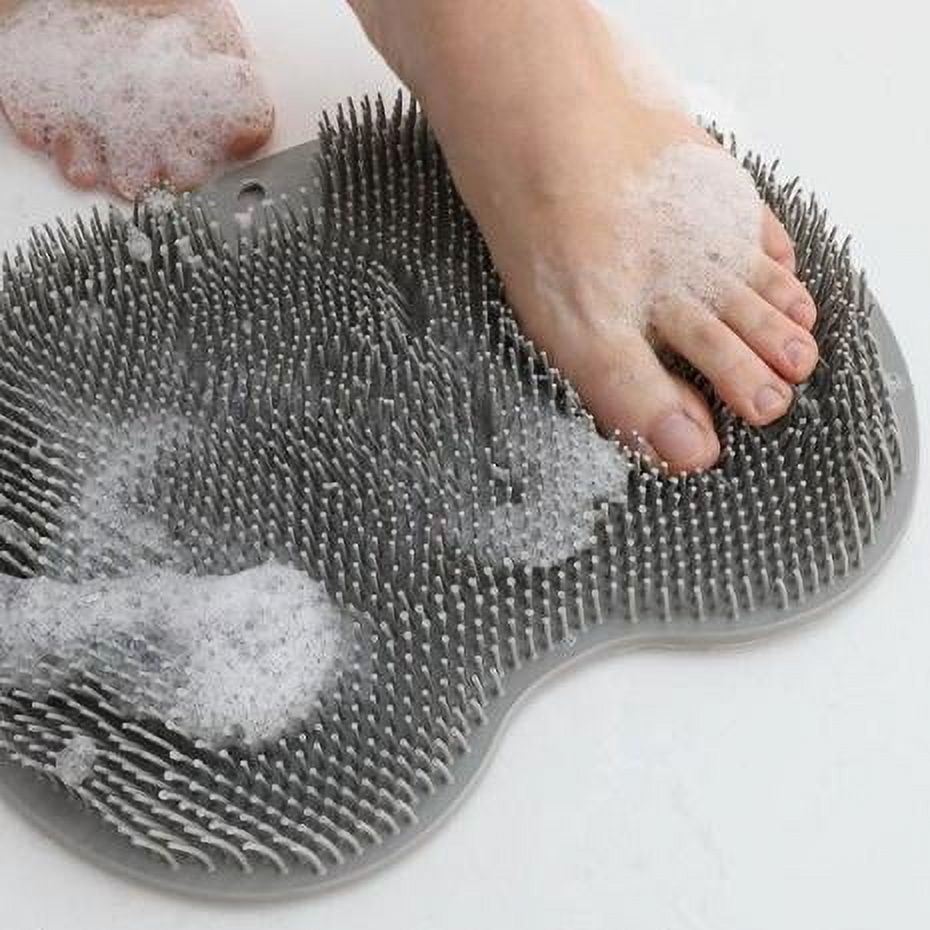 Exfoliating Shower Scrubber, Bathing Accessory, Silicone Foot Mat for ...