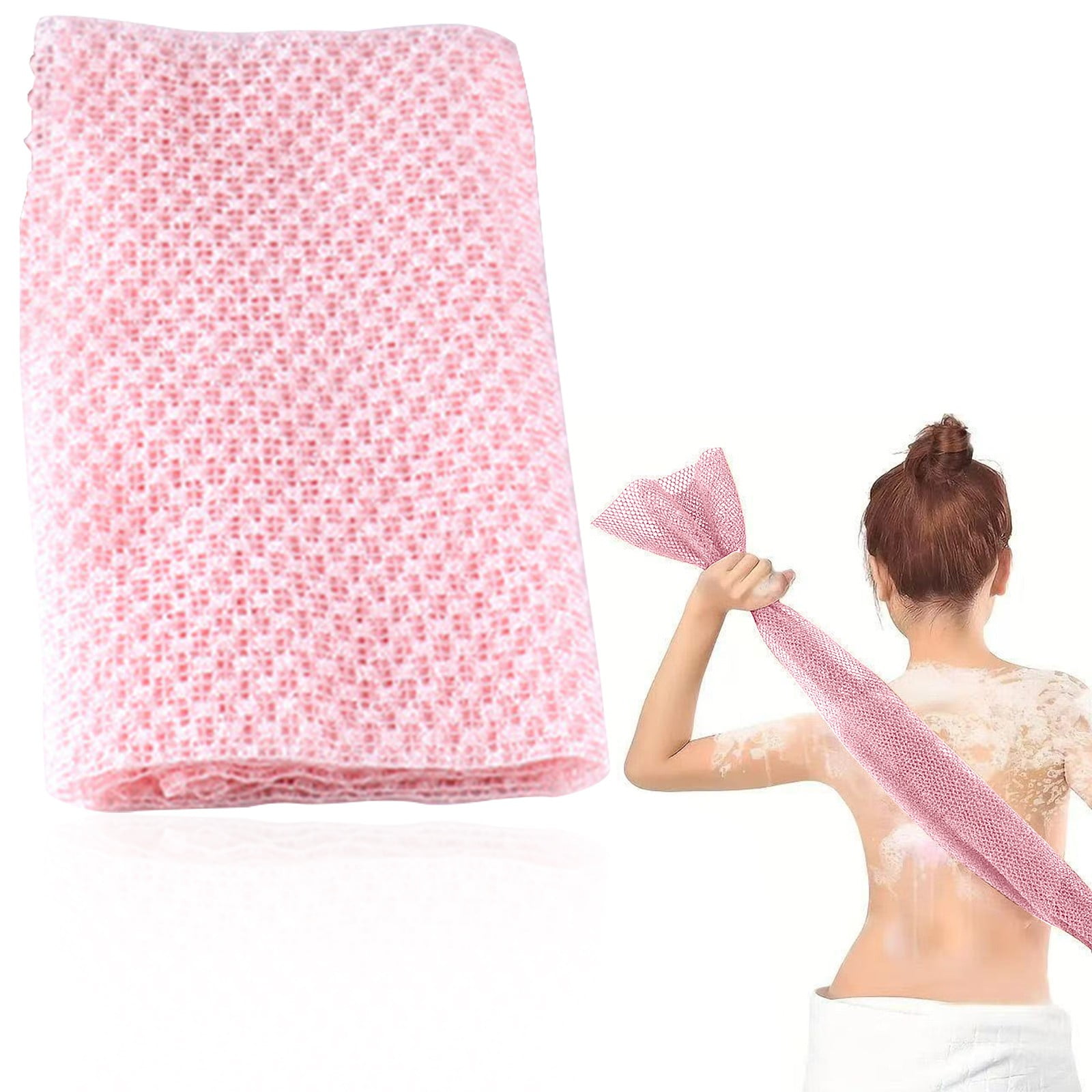 Exfoliating Shower Towel for Men & Women, 48 Inch Long Back Scrubber ...