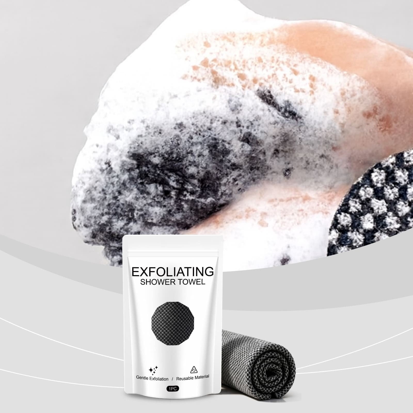 Exfoliating Shower Towel for Men and Women, Double Sided Exfoliating ...
