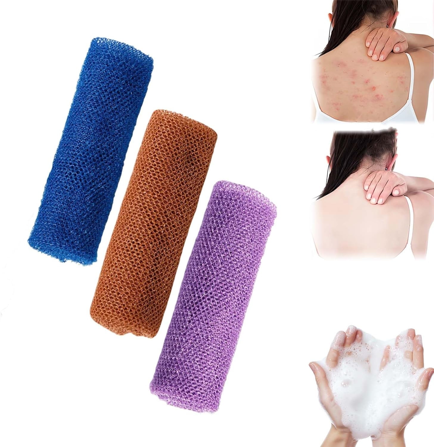Exfoliating Washcloth Body Scrubber, Back Scrubber for Shower, African ...