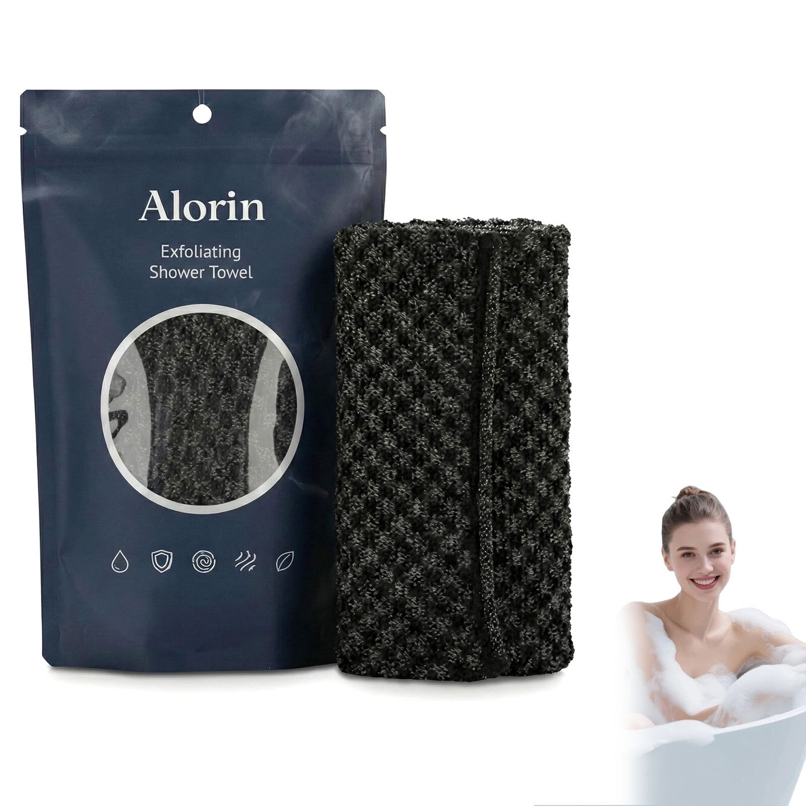 Exfoliating Washcloth Body Scrubber Back Scrubber for Shower Beauty ...