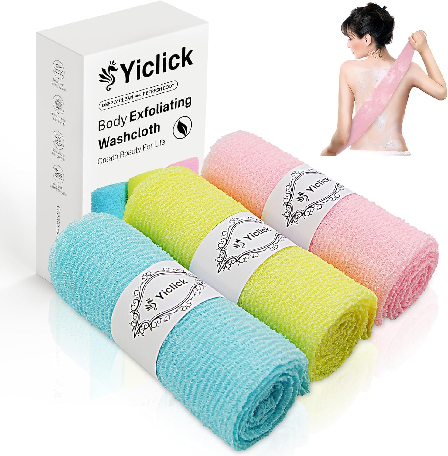 Exfoliating Washcloth Towel, Japanese Wash Cloth, Korean Body Scrubber ...