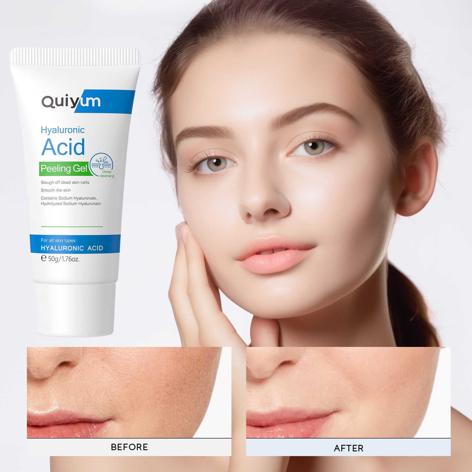 Exfoliating formula With Hyaluronic Acid Mild Peeling Removes Dead Skin ...
