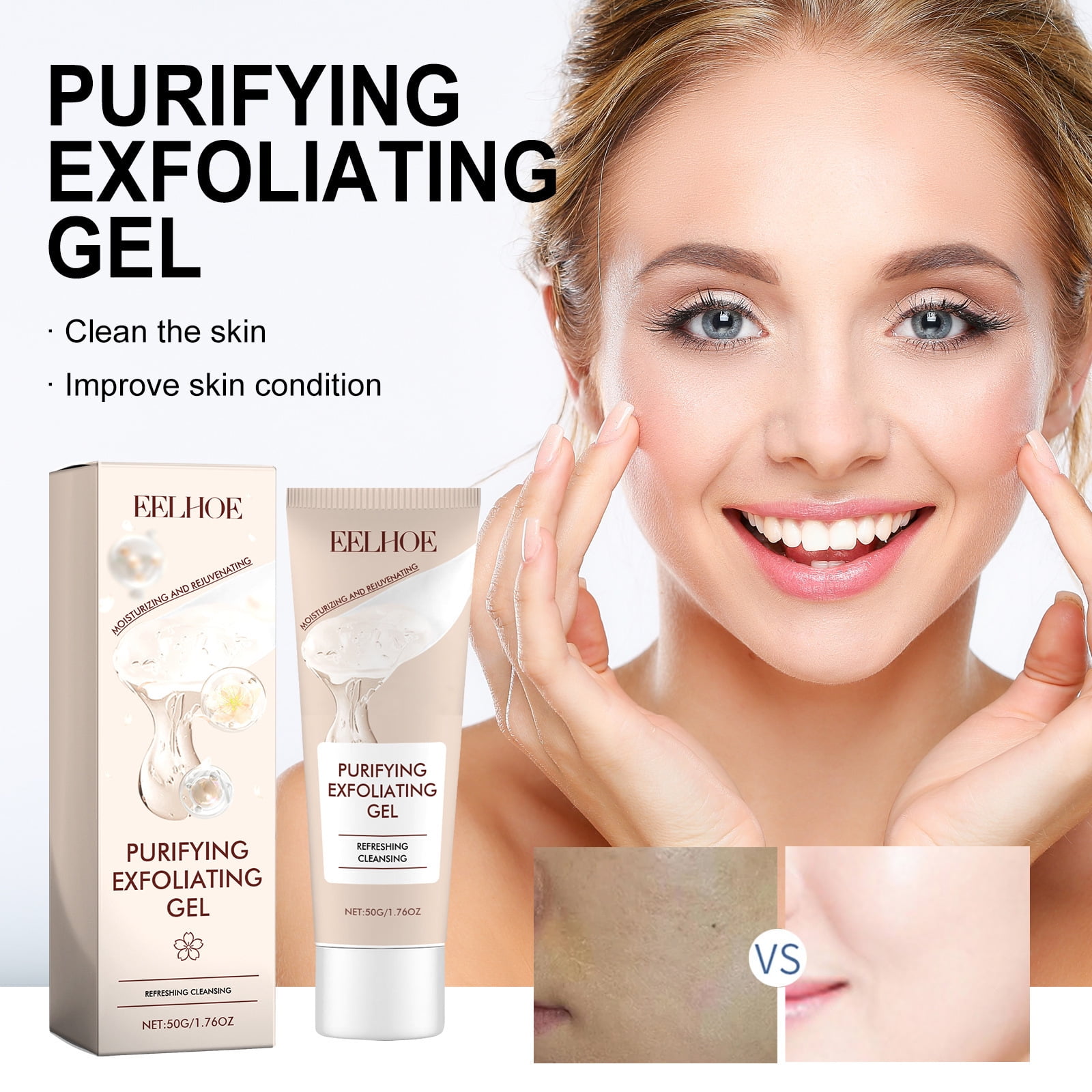 Exfoliating scrub gel Facial deep cleansing pores moisturizing oil ...