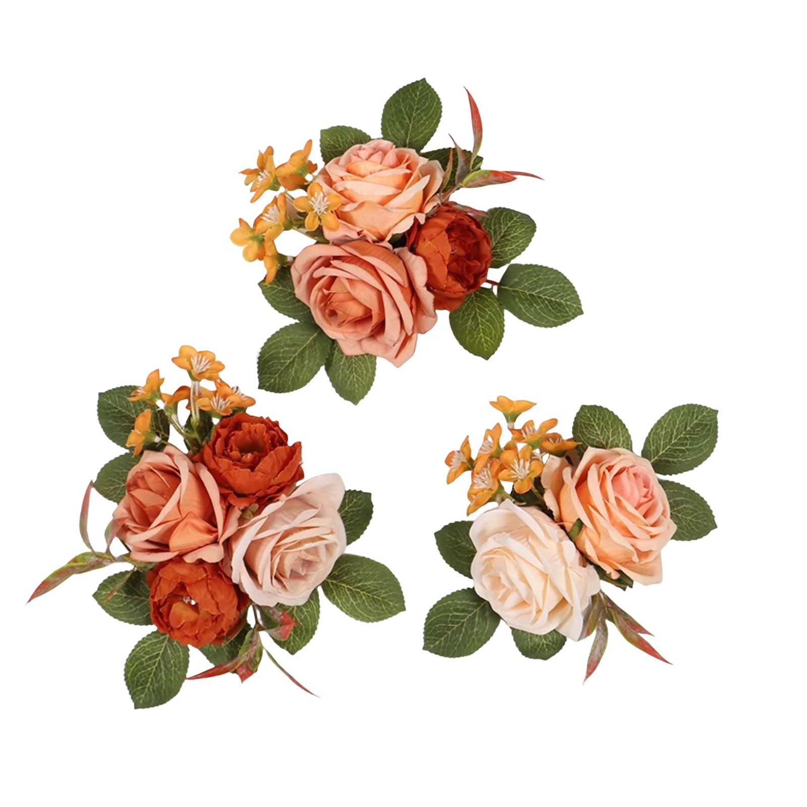 Exgloadyu 3-Pack Boho Cake Toppers - Pink & Burnt Orange Artificial ...