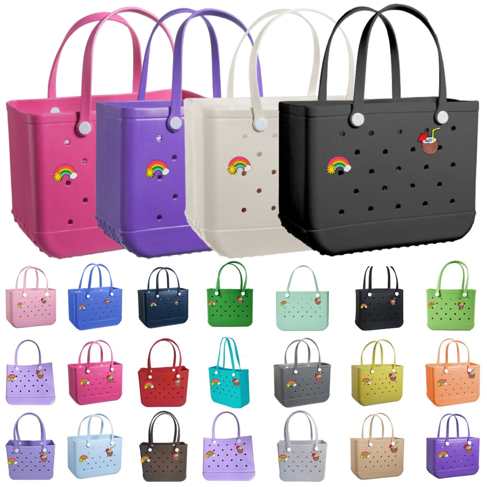 Exgloamy Travel Rubber Beach Bag for Women Swim Bag Tote Bags Large ...
