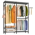 Exglobol Heavy Duty Garment Rack, 3 Tiers Metal Adjustable Wire Shelves ...