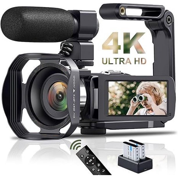 Exgreem 4K 48MP Video Camera Camcorder, 60FPS IR Night Version Vlogging ...