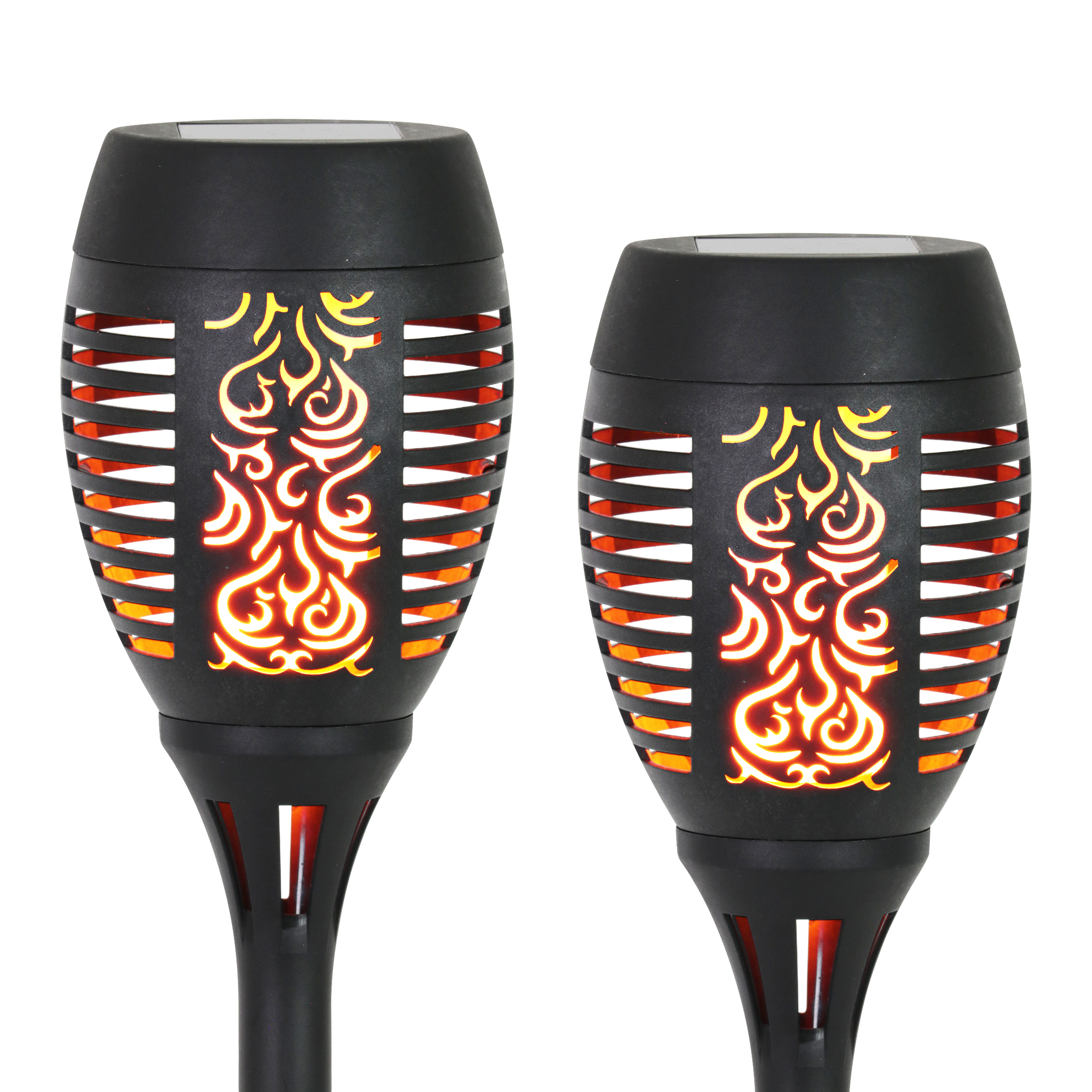 Exhart 2 Black Plastic Dancing Flame Torch Decorative Landscape ...