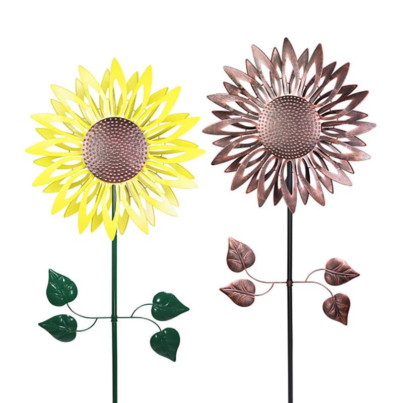 Exhart Assorted Metal 84 in. H Kinetic Sunflower Outdoor Garden Stake ...