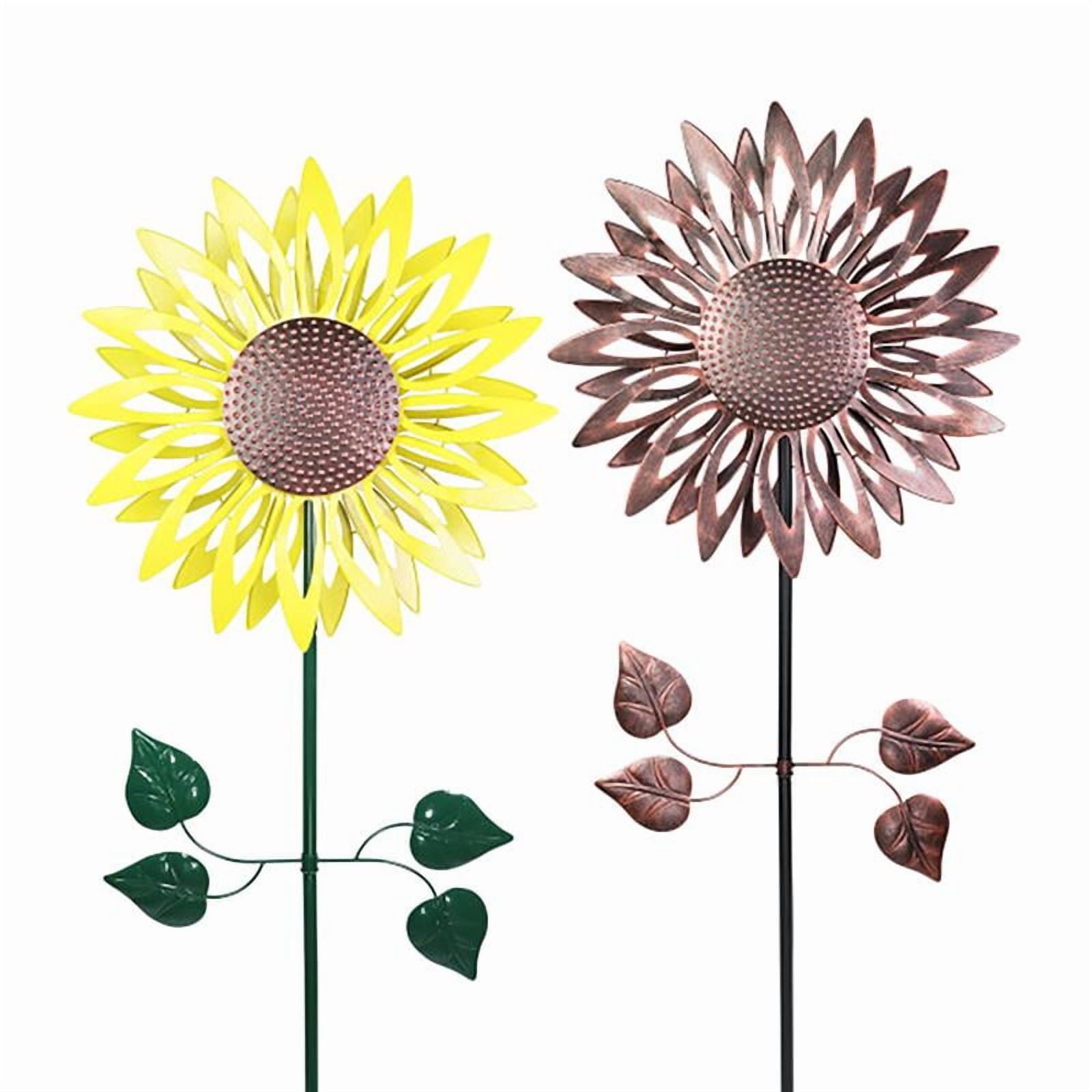 Exhart Assorted Metal 84 in. H Kinetic Sunflower Outdoor Garden Stake ...