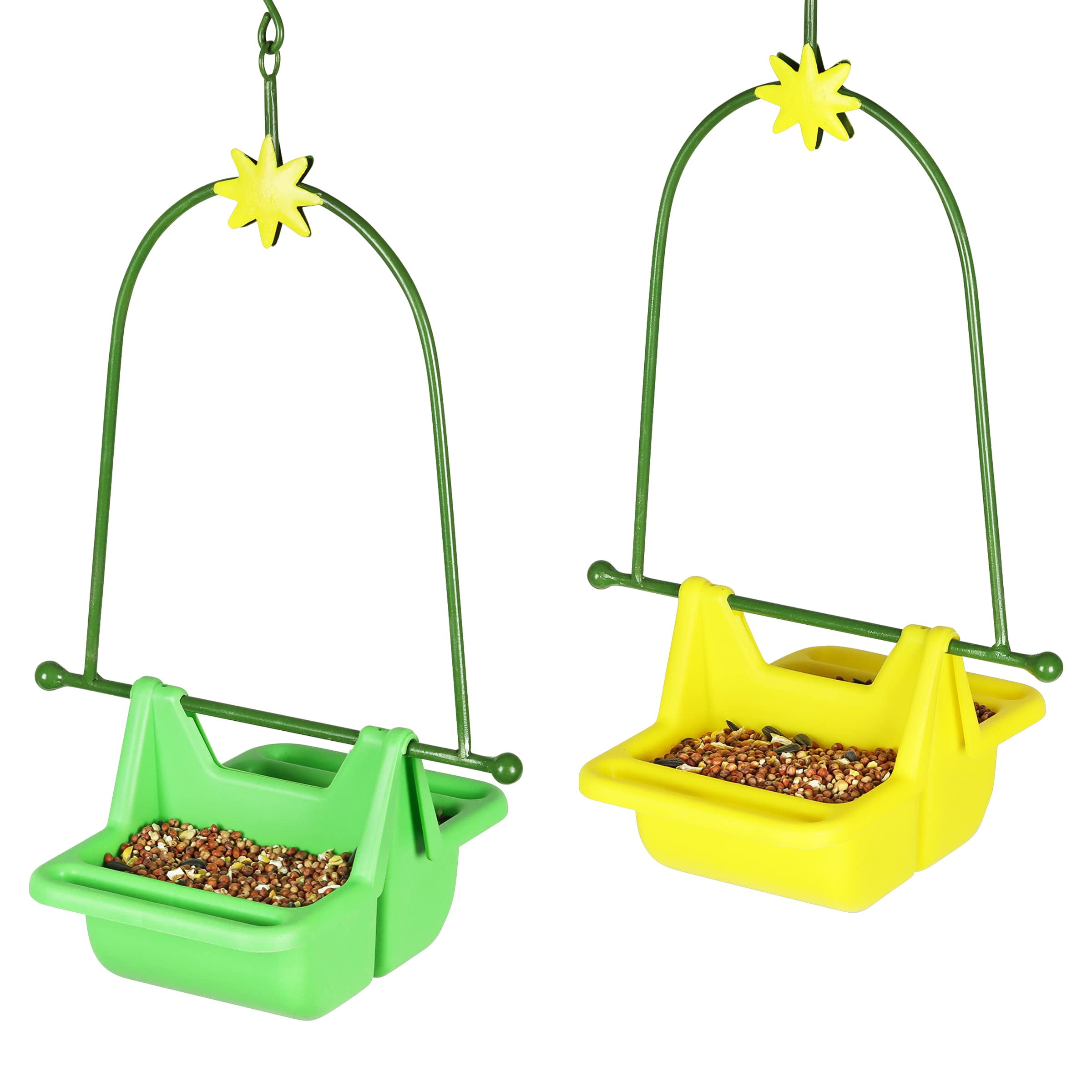 Exhart Bird Feeders, Set of 2 AIS1 Bird Seed Feeder Baskets with Gentle ...