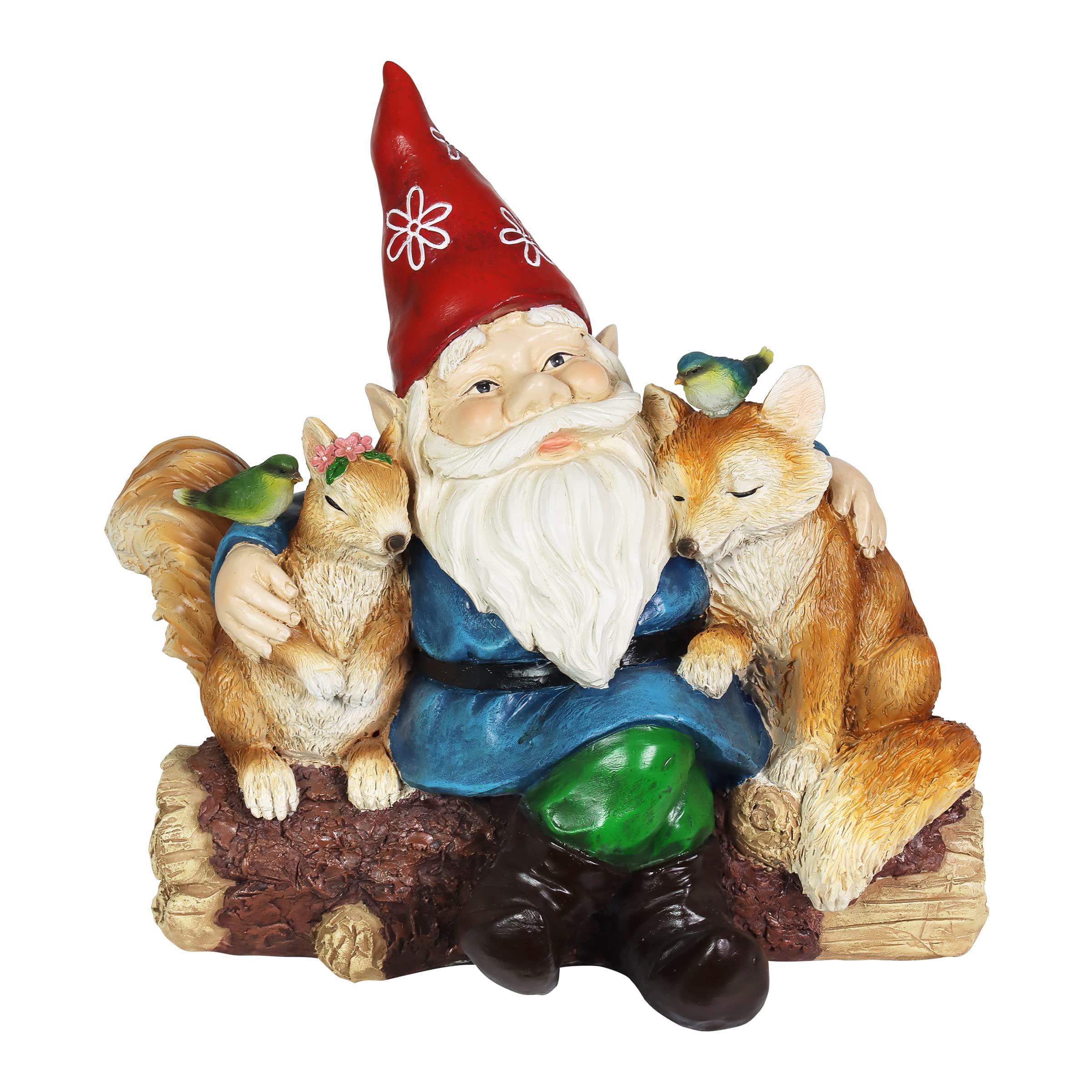 Exhart Garden Gnome, Solar Squirrel and Fox Friends Garden Sculpture ...