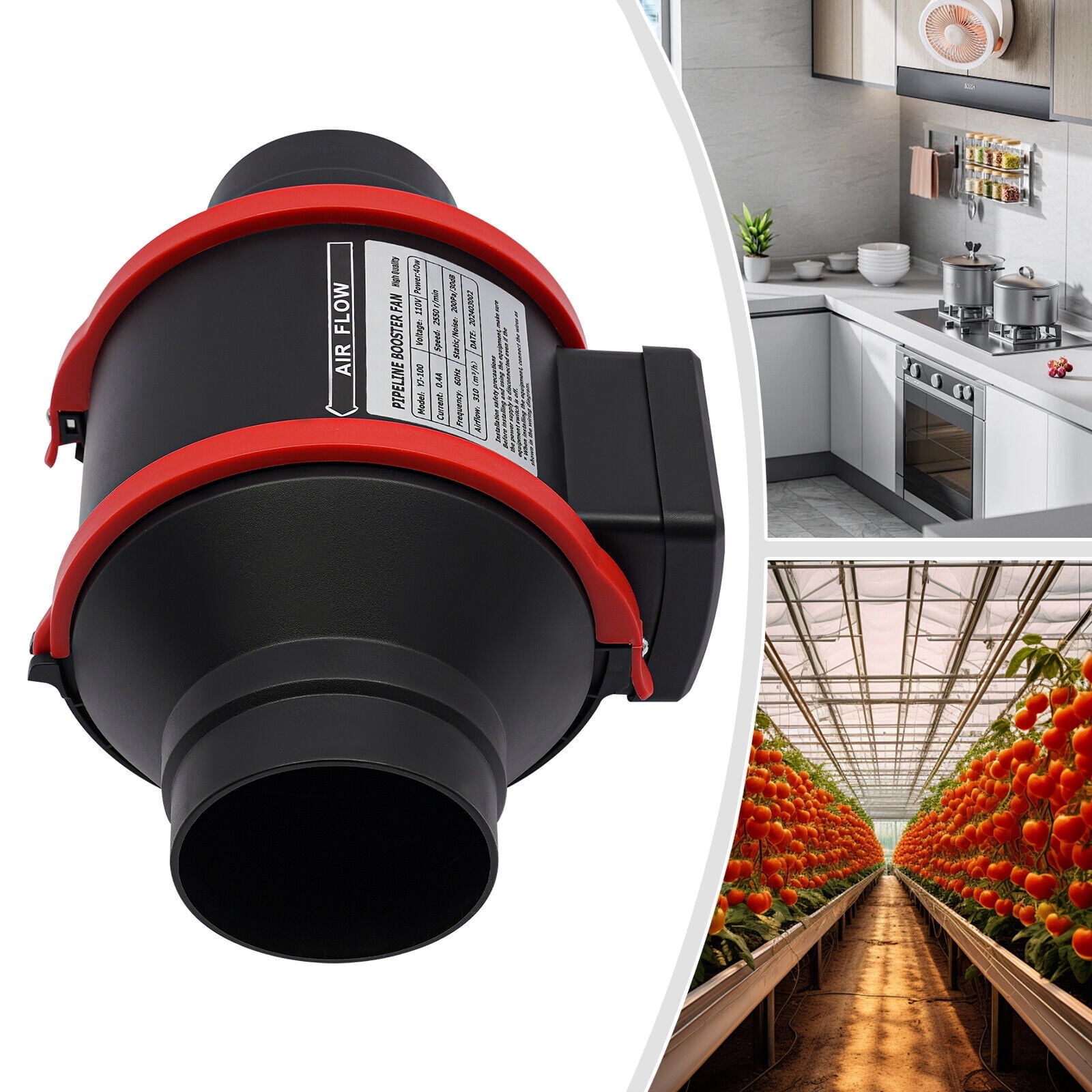 Exhaust Gas Pipe Fan Ventilation Fan Pipe Fan L-shaped Bracket ...