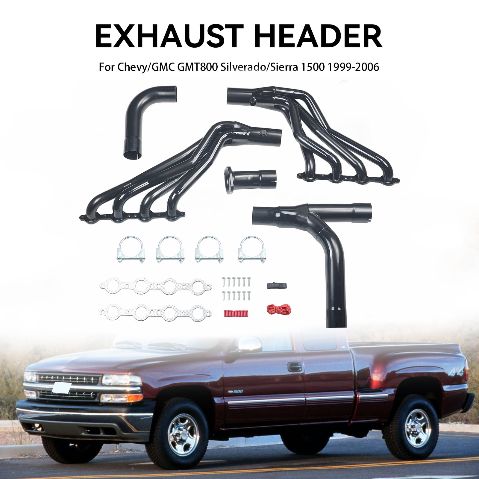 Exhaust Header Fit for Chevy/GMC GMT800 Silverado/Sierra 1500 1999-2006 ...