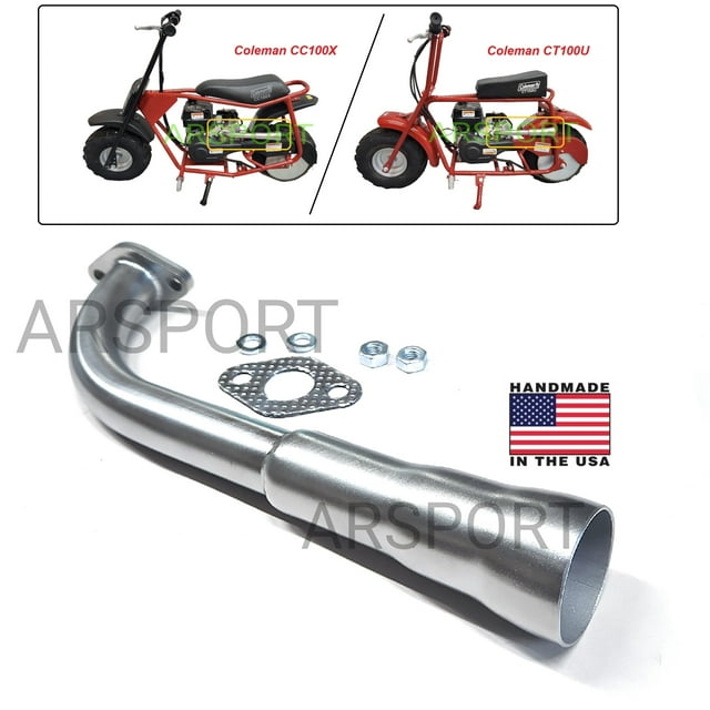 Exhaust Header for Coleman CT100U or Coleman CC100X Mini bike only. - Walmart.com