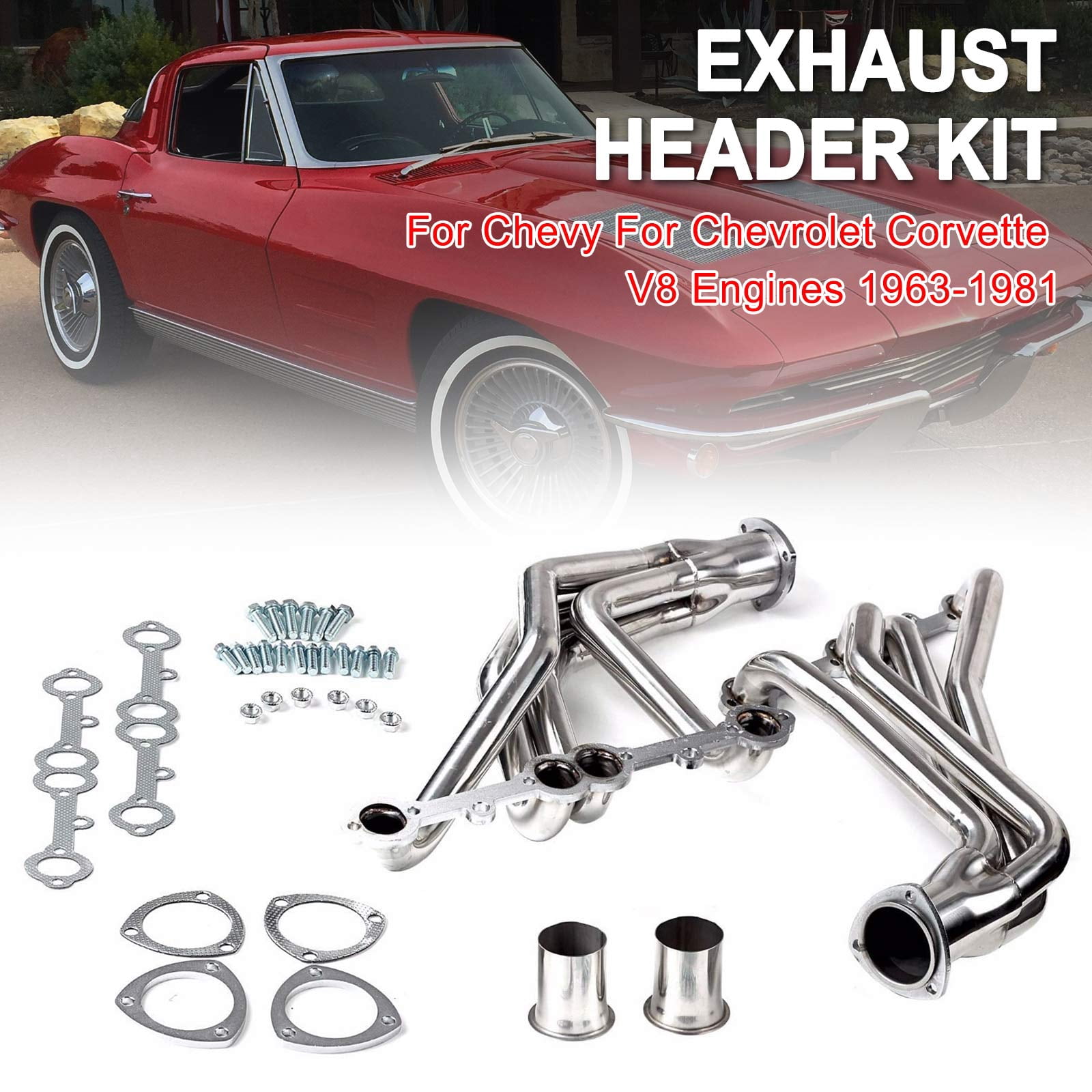 Exhaust Manifold Headers Fit For Chevy Fit For Chevrolet Corvette V8 ...