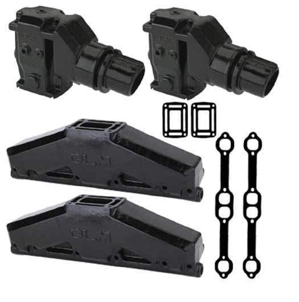 Exhaust Manifold Riser/Elbow Set Compatible with Volvo Penta 5.0 and 5. ...