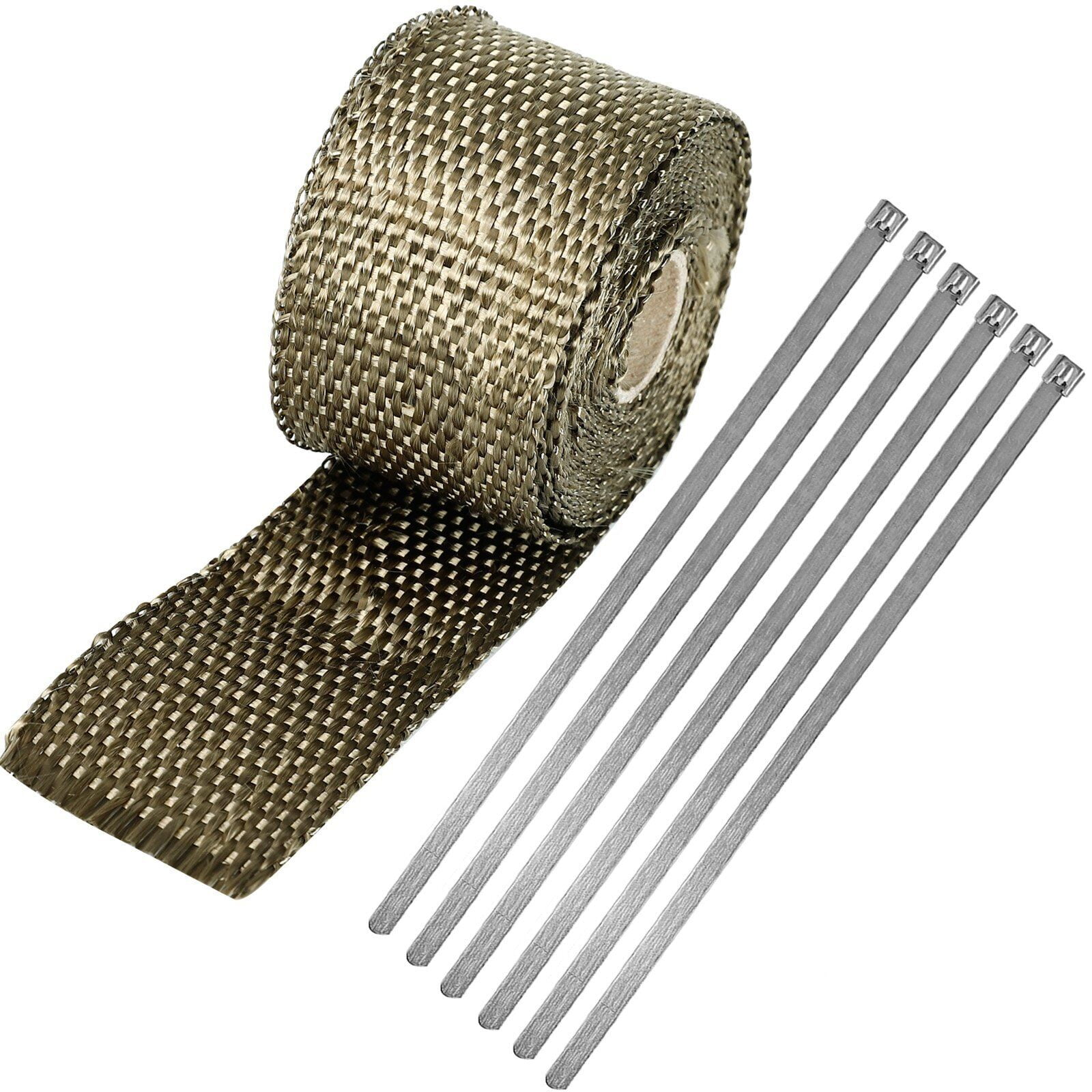 Exhaust Manifolds Titanium Heat Wrap Tape Thermal Wrap 2'' X 5M & 6 ...