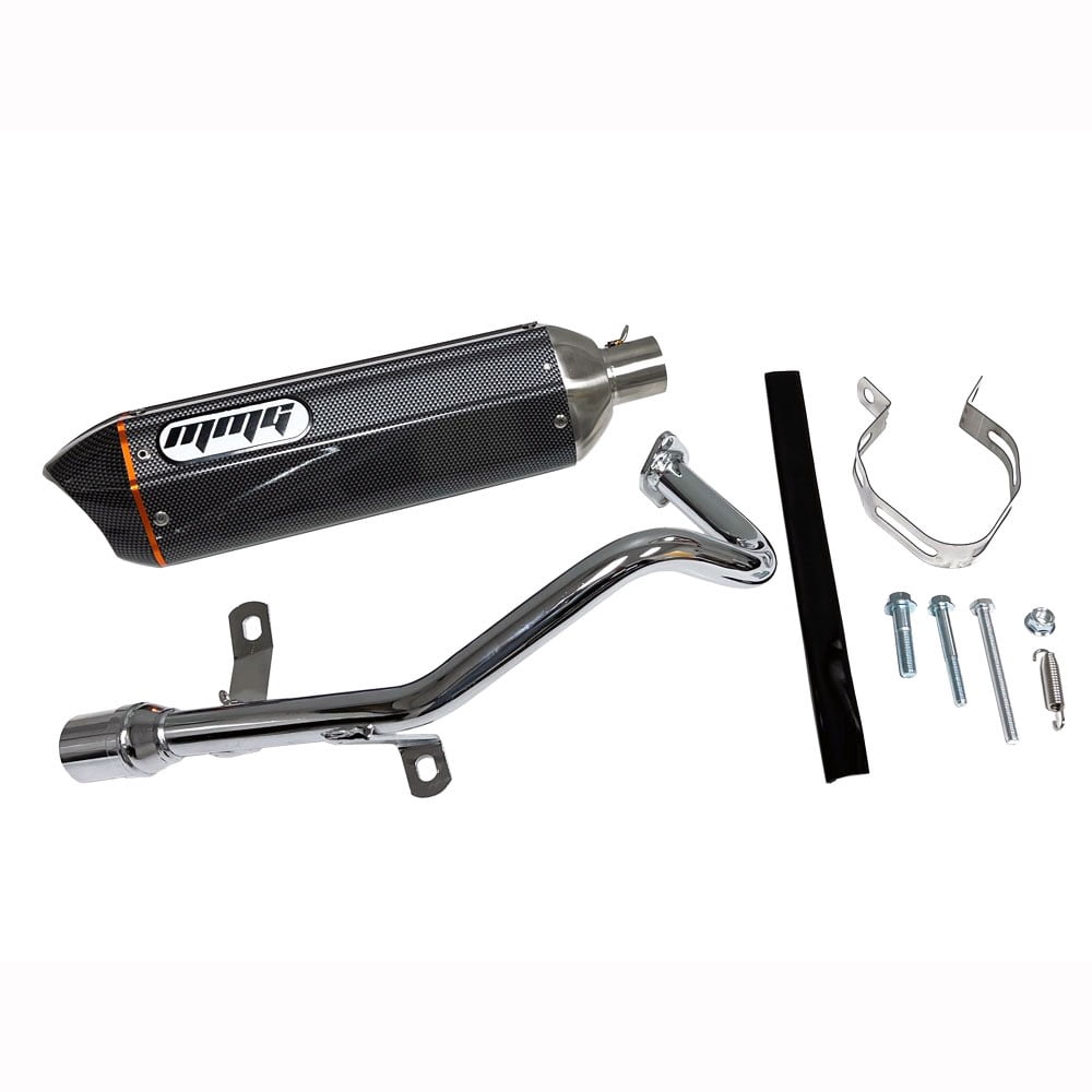 Exhaust System Muffler for GY6 50cc 4 Stroke Scooters (Carbon Fiber ...
