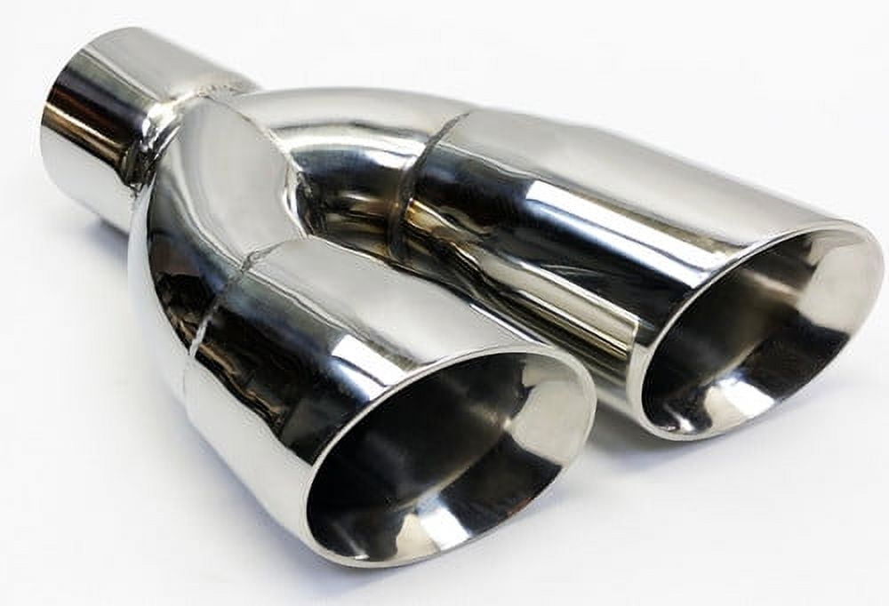 Exhaust Tip 2.50" Inlet 3.00" Outlet 9.50" long Dual Double Wall Slant ...