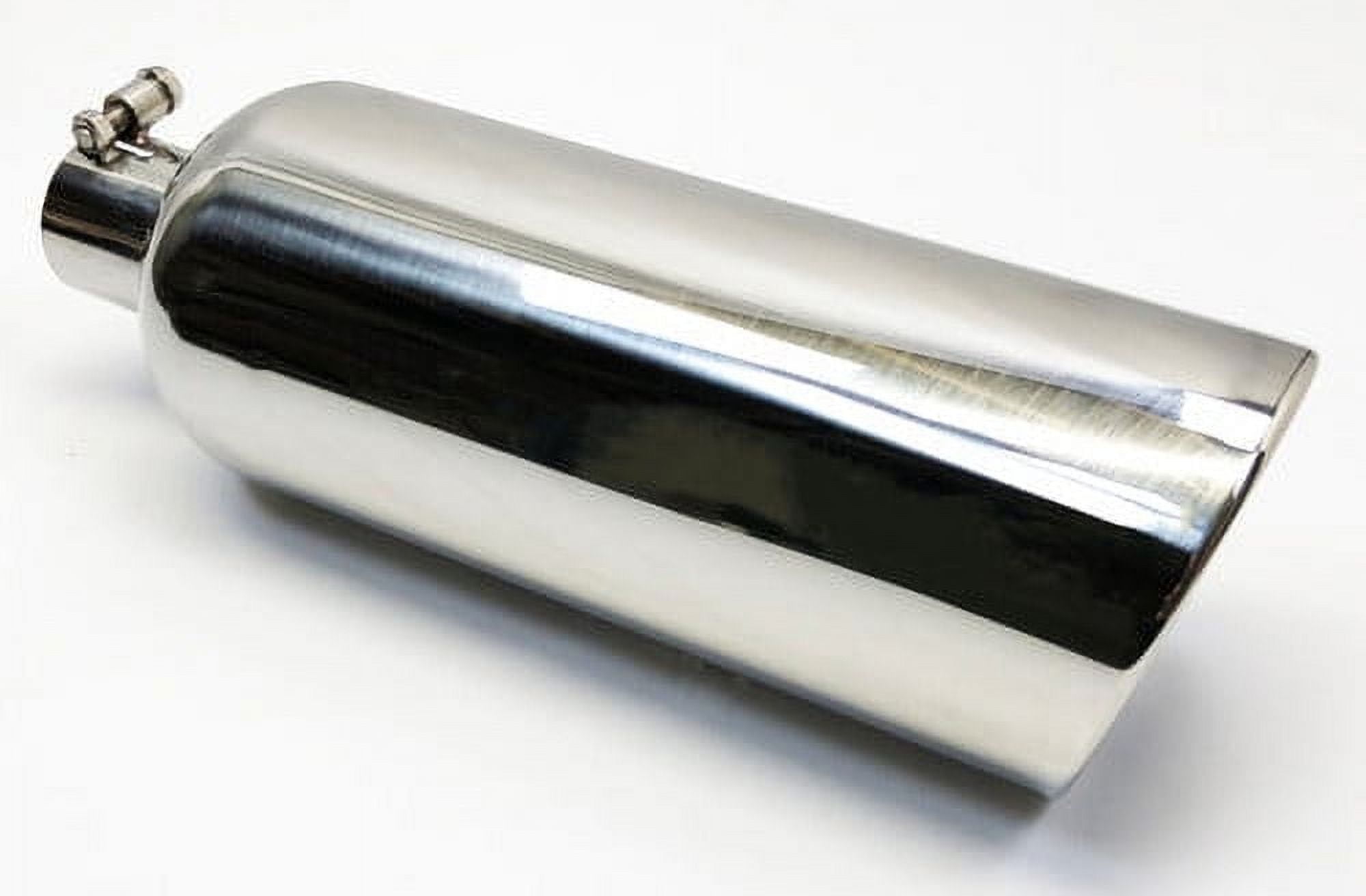 Exhaust Tip 2.50" Inlet 6.00" X 18.00" Long Bolt On Rolled Slant ...