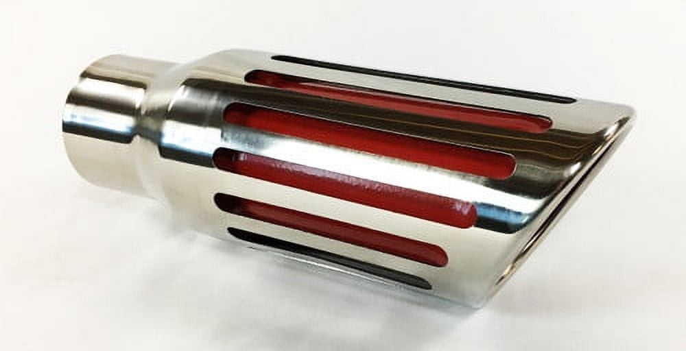 Exhaust Tip 2.50" Inlet 3.50 Dia 10.00" Long B Body Universal Slotted ...